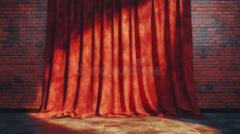 Velvet Red Curtain Brick Wall Ai Stock Illustrations – 12 Velvet Red ...