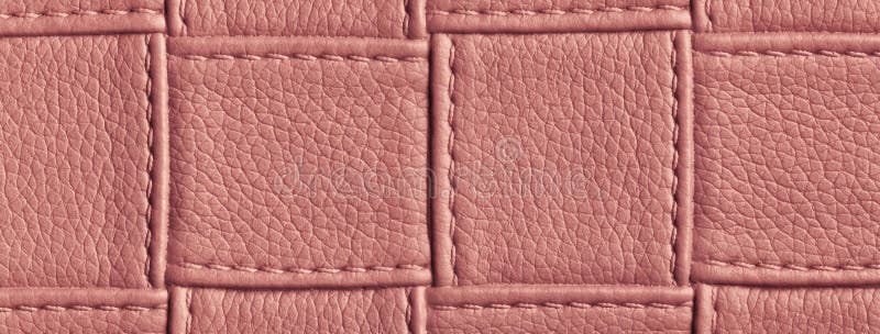 Texture Red Leather Background with Square Pattern and Stitch, Macro ...