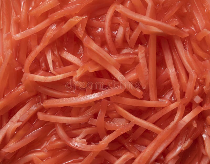 Texture of Red Pickled Ginger Stock Image - Image of sliced, asia ...
