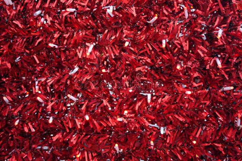 Texture. Red Ribbon Texture Made of Synthetic Ribbon with Light Bulbs ...