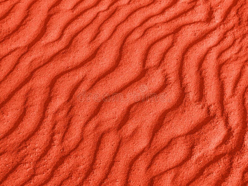 Texture of Red Sand Waves on the Beach or in the Desert. the Ripples of ...