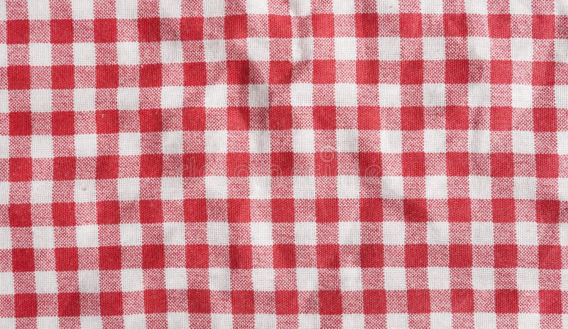 Red Linen Picnic Tablecloth. Stock Image - Image of background, cloth ...