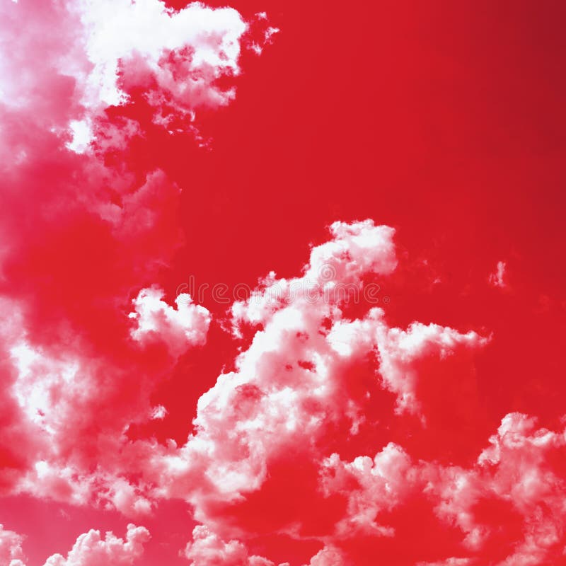 Texture in Red with White Clouds. Abstraction Stock Image - Image of ...