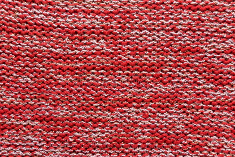 Texture of a Red and White Knitted Sweater Closeup. Knitted Wool ...