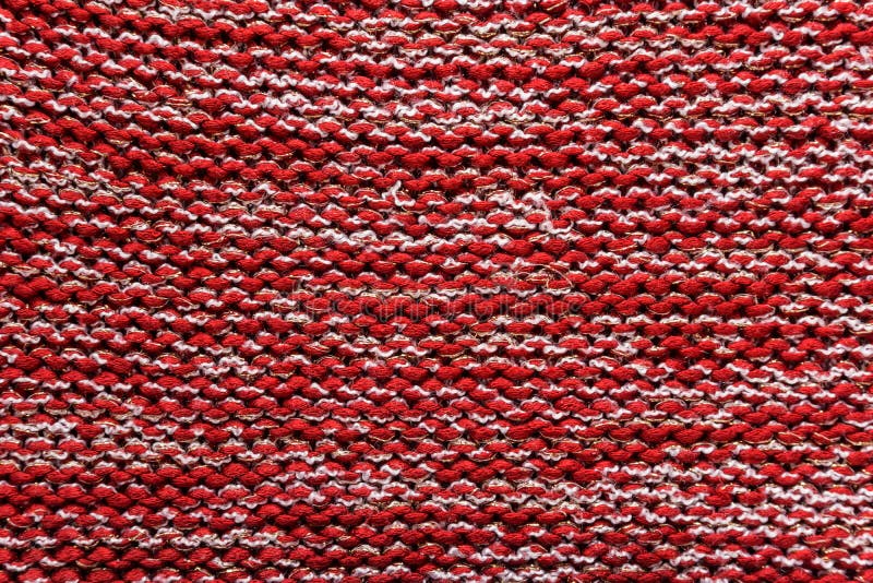 Texture of a Red and White Knitted Sweater Closeup. Knitted Wool ...