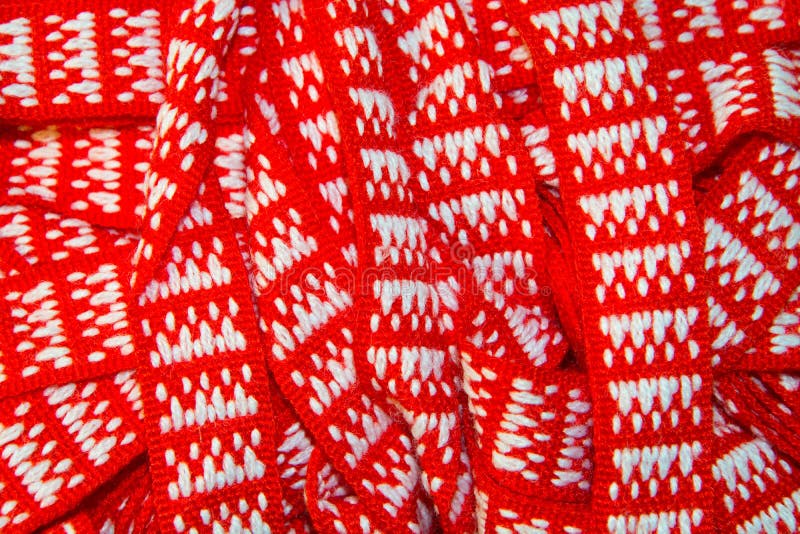 The Texture of Red and White Tape Sewing Stock Image - Image of ribbon ...