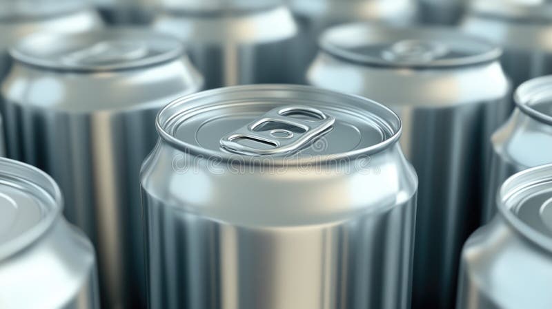 Texture and Reflection of Aluminum Cans in Recycling Container. Stock ...