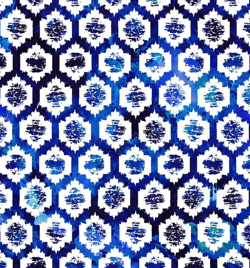 Tie Dye Batik Texture Repeat Modern Pattern Stock Illustration ...