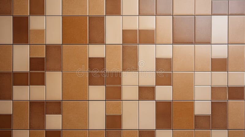 Texture-rich Brown Tile Wall with Puzzling Compositions Stock ...
