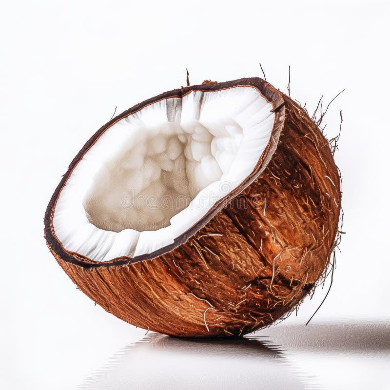 Coconut on White Background: Focus Stacked Photo for Environmental ...