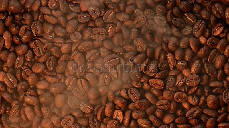 The Texture of Roasted Coffee Beans is Highlighted by a Warm Yellow ...