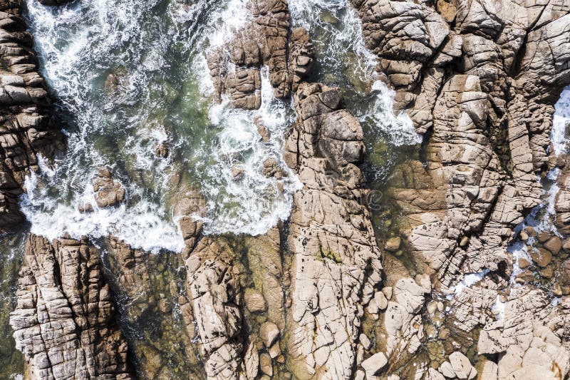 Texture of Rocks by the Ocean. Landscape of Rocks Over the Ocean from a ...