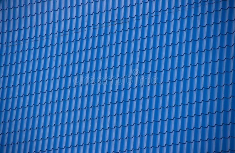 The Texture of the Roof Building Blue Profile Stock Image - Image of ...