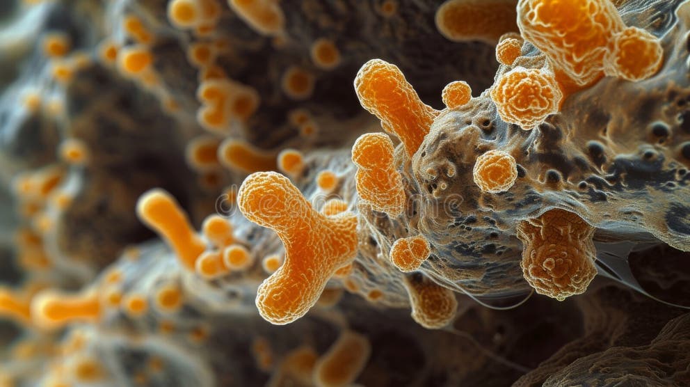 Texture of a Ropelike Pilus Connecting Two Bacteri Stock Image - Image ...