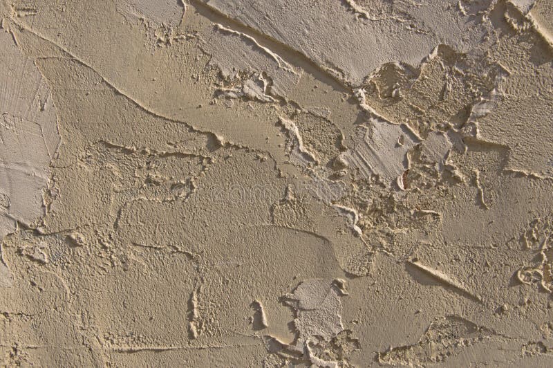 Texture of Rough Plastered Wall with Sharp Strokes of Yellow Color ...