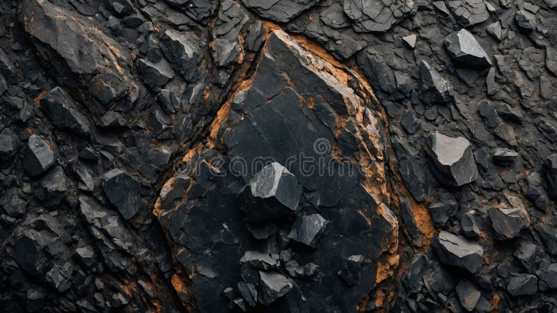 Texture of Rough, Variously Shaped Grey Rocks Closely Packed Together ...