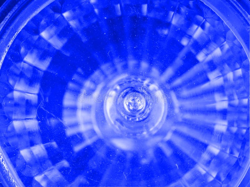 The Texture of a Round Glass Prism of Blue Color. Closeup Stock Image ...