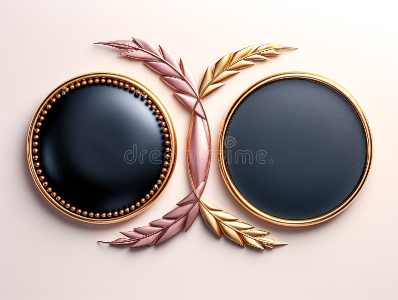 Texture Round Plates Set, Metallic Design for Frames, Palette Design ...