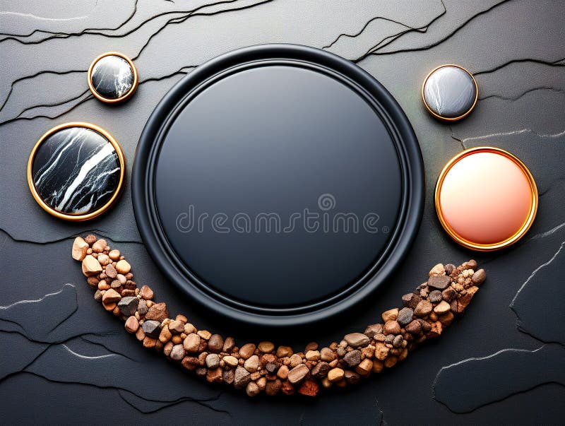 Texture Round Plates Set, Metallic Design for Frames, Palette Design ...