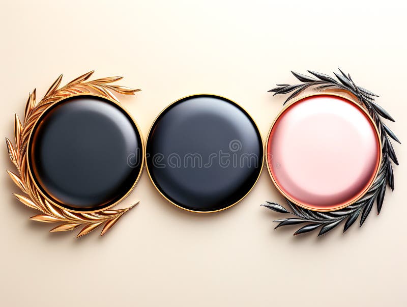 Texture Round Plates Set, Metallic Design for Frames, Palette Design ...