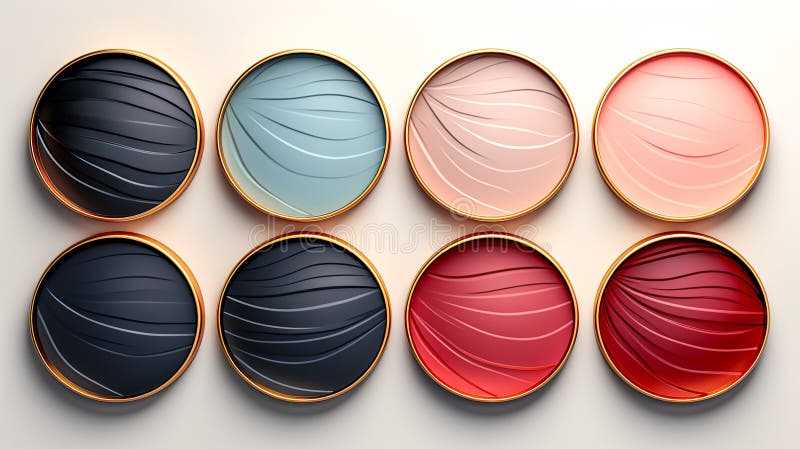 Texture Round Plates Set, Metallic Design for Frames, Palette Design ...