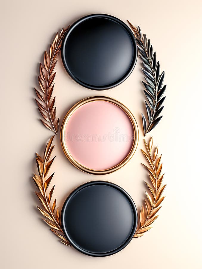 Texture Round Plates Set, Metallic Design for Frames, Palette Design ...