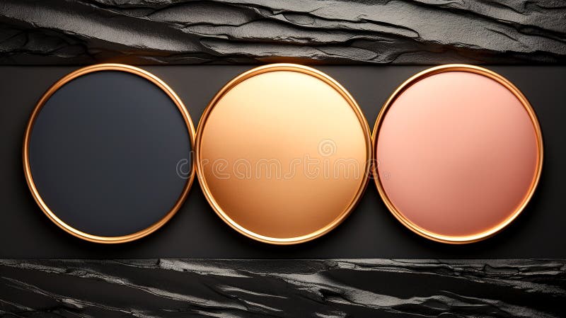 Texture Round Plates Set, Metallic Design for Frames, Palette Design ...