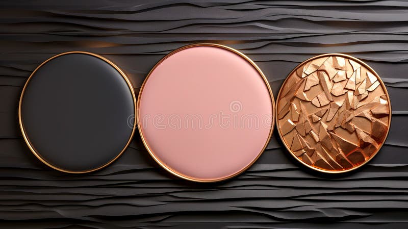 Texture Round Plates Set, Metallic Design for Frames, Palette Design ...