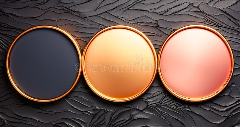 Texture Round Plates Set, Metallic Design for Frames, Palette Design ...