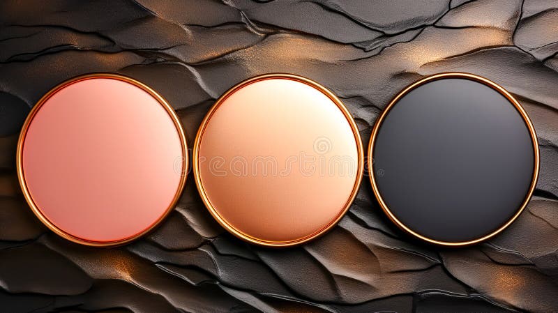 Texture Round Plates Set, Metallic Design for Frames, Palette Design ...