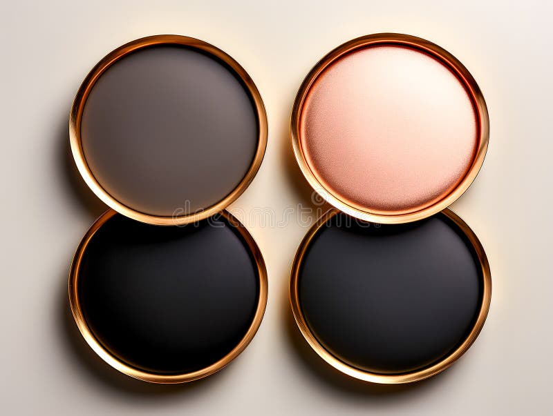 Texture Round Plates Set, Metallic Design for Frames, Palette Design ...