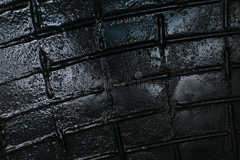 The Texture of the Rubber Mat is Wet and Dirty Stock Image - Image of ...