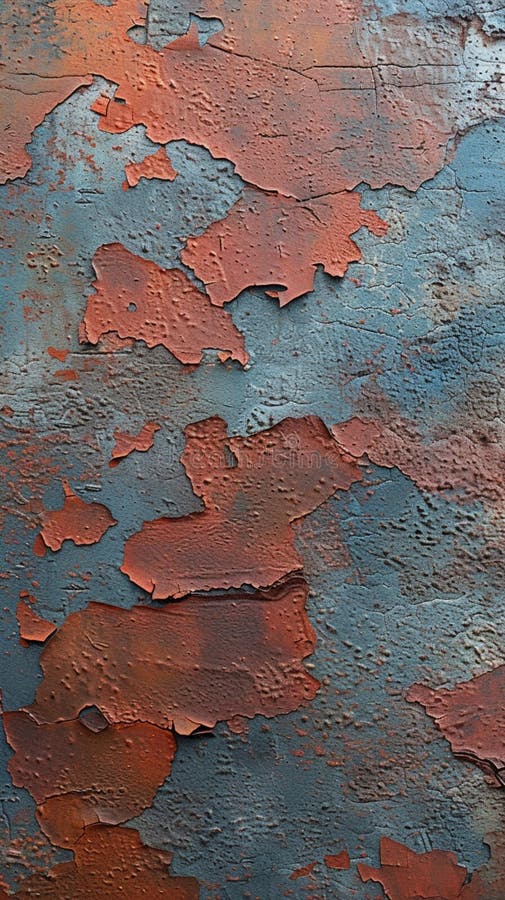 Texture Rusty Metal Wall with Multicolored Paint Background, Aged ...