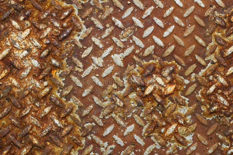 Texture of Rusty Old Diamond Plate Metal Stock Photo - Image of ...