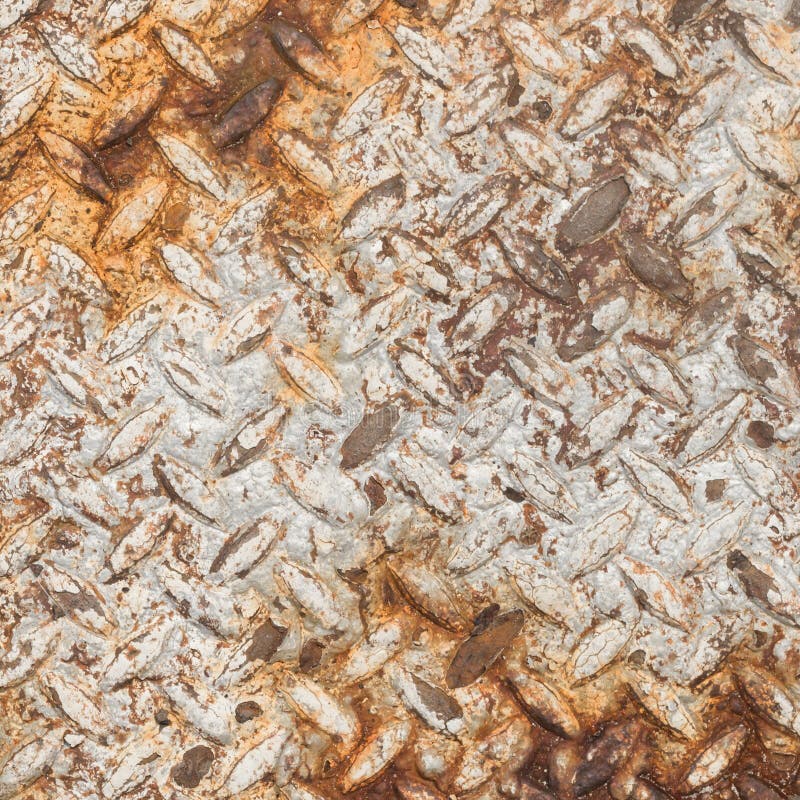 Texture of Rusty Old Diamond Plate Metal Stock Image - Image of ...