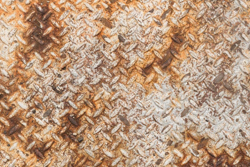 Texture of Rusty Old Diamond Plate Metal Stock Image - Image of ...