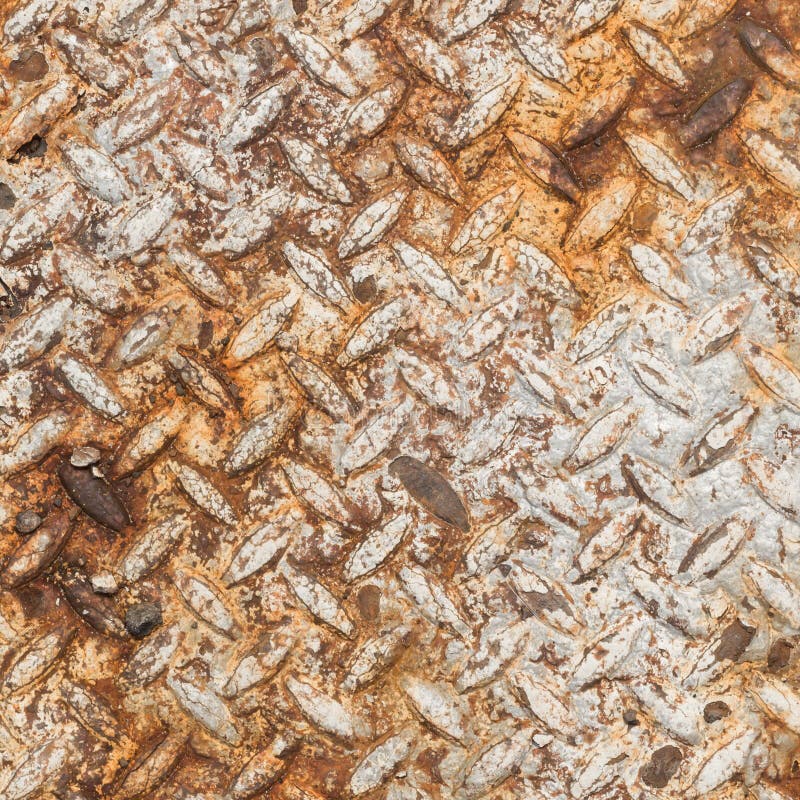 Texture of Rusty Old Diamond Plate Metal Stock Photo - Image of hard ...