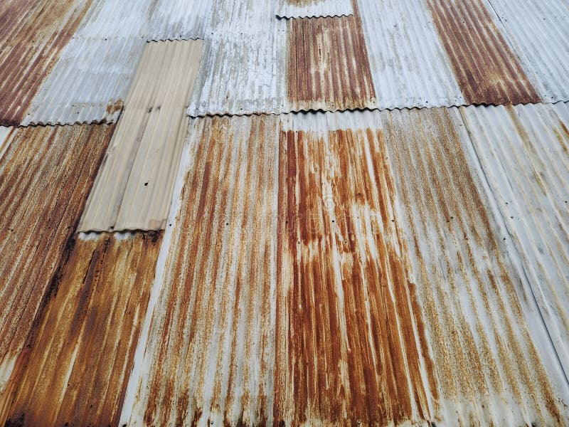Texture of Rusty Tin Roof Landscape Stock Image - Image of texture ...