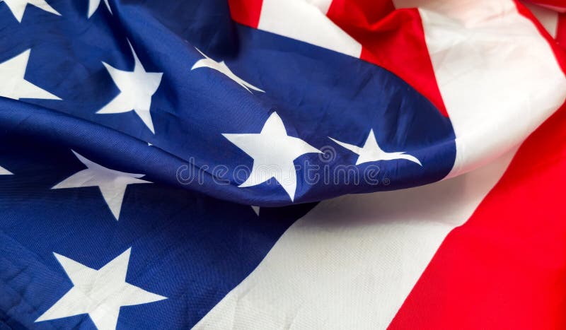 Texture of Sackcloth with the Image of the American Flag. Stock Image ...