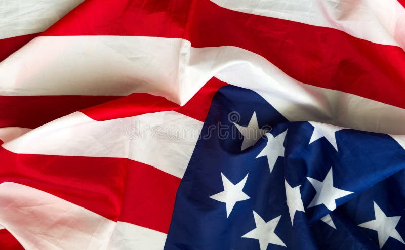 Texture of Sackcloth with the Image of the American Flag. Stock Image ...