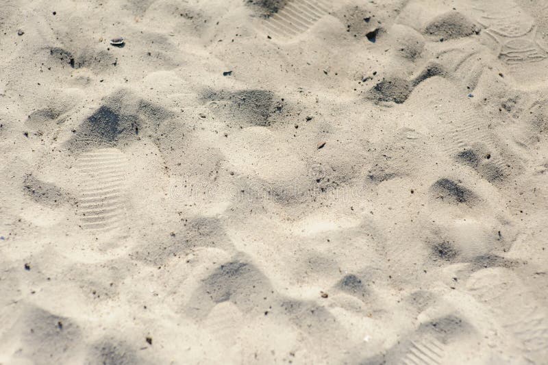 Texture of Sand with Footprints Stock Image - Image of barefoot, sandy ...