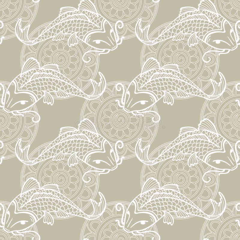 Texture Sans Couture De Carpes De Koi Illustration de Vecteur - Illustration du carpe, asie ...