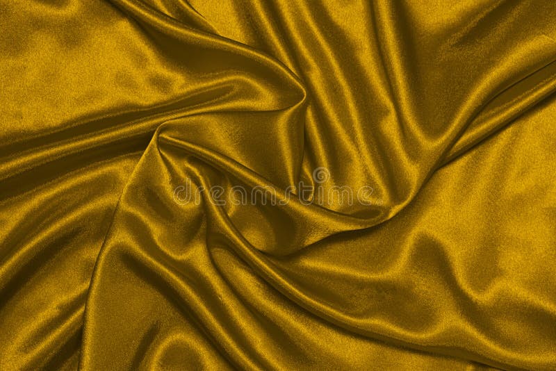 The Texture of the Satin Fabric of Mustard Color, Patterns of Wrinkled ...