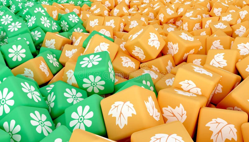 The Texture of Scattered Cubes of Different Colors with Icons ...