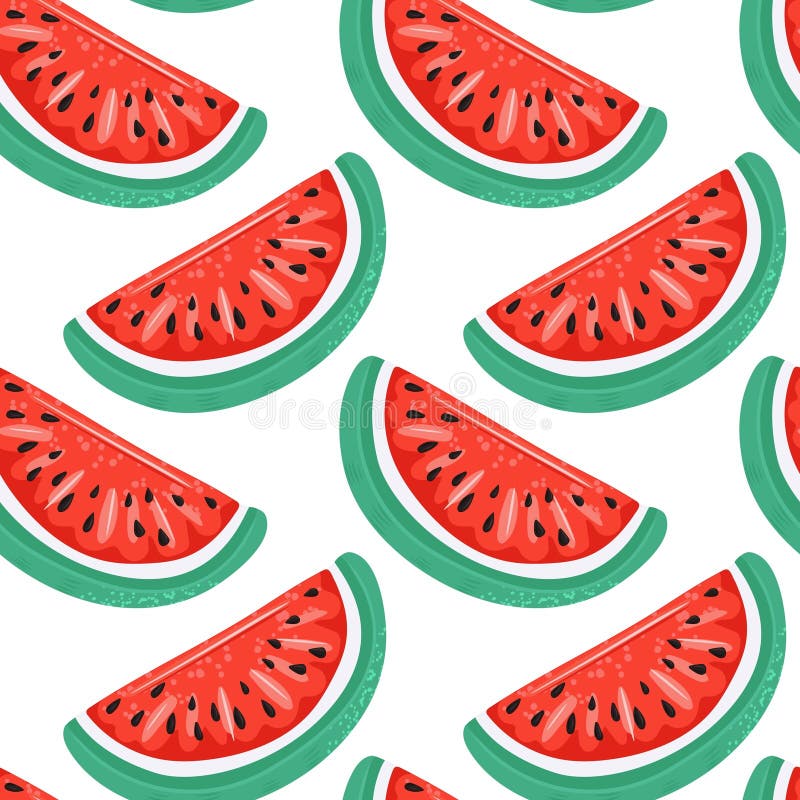 Texture, Seamless Pattern Watermelon in Flat Style. Halves, Slices and ...