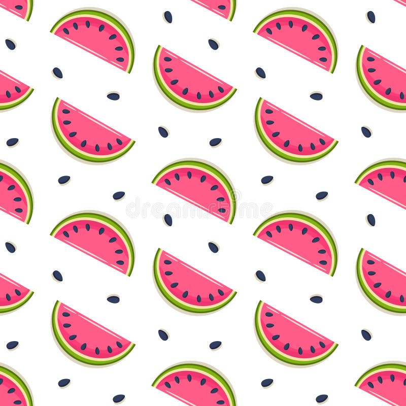 Texture, Seamless Pattern Watermelon in Flat Style. Halves, Slices and ...