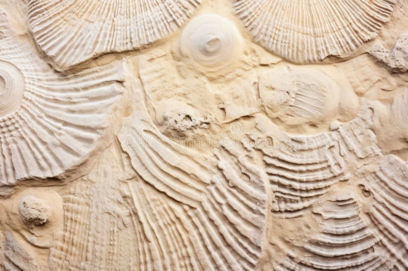 Texture of Seashell Fossil in Soft Sandstone Stock Photo - Image of ...