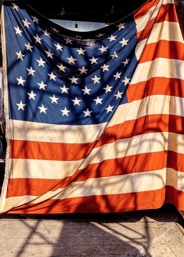 United States Flag Shown As Texture and Shadow Stock Photo - Image of ...