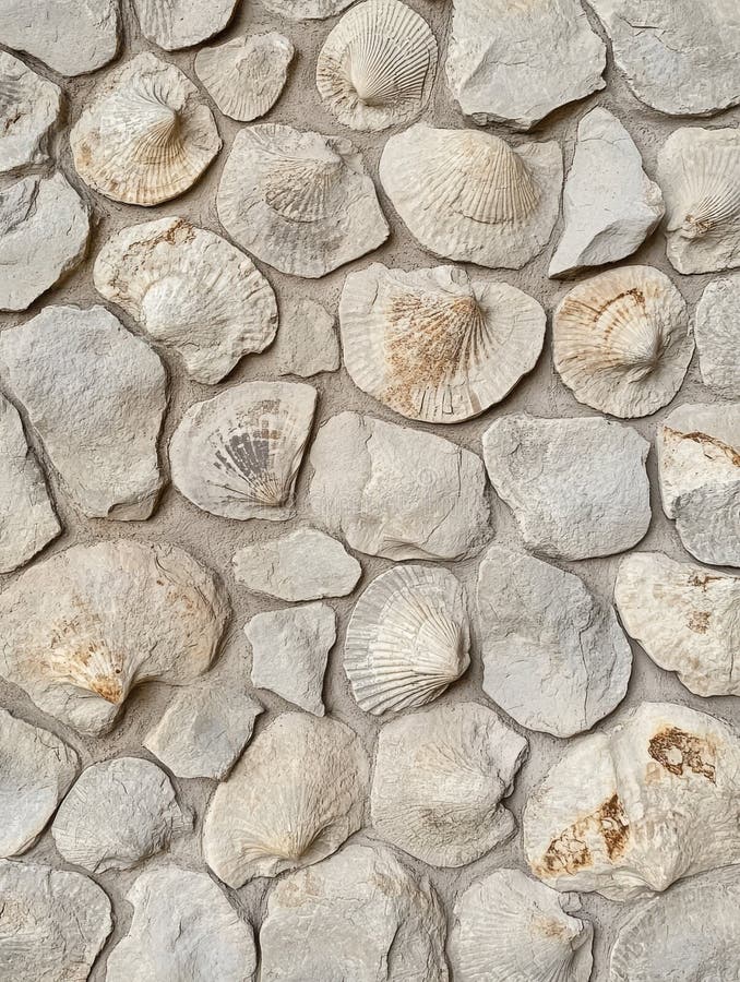 Texture of Shell Imprints on Plaster. Generative AI. Stock Illustration ...
