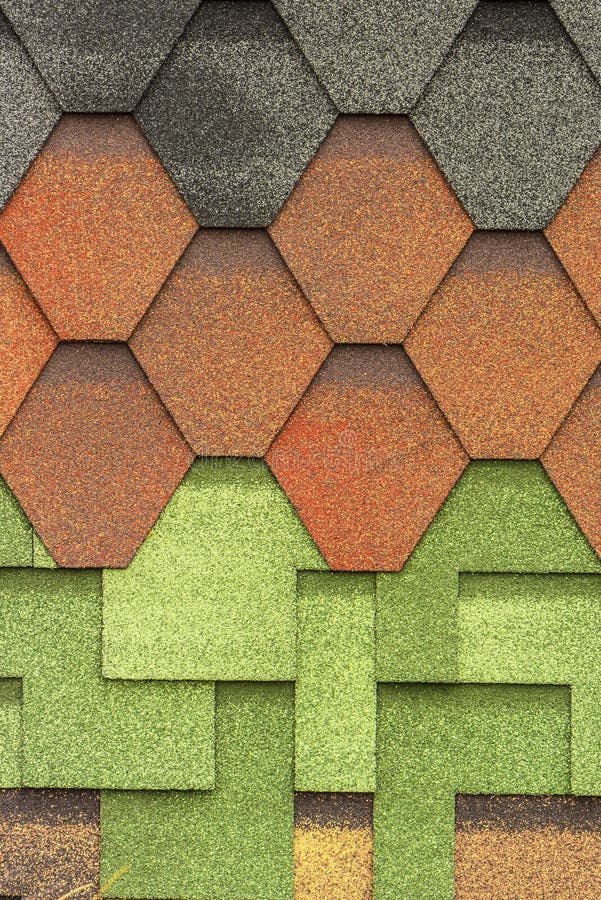 The Texture of the Shingles is Close-up. Roofing Material Stock Image ...